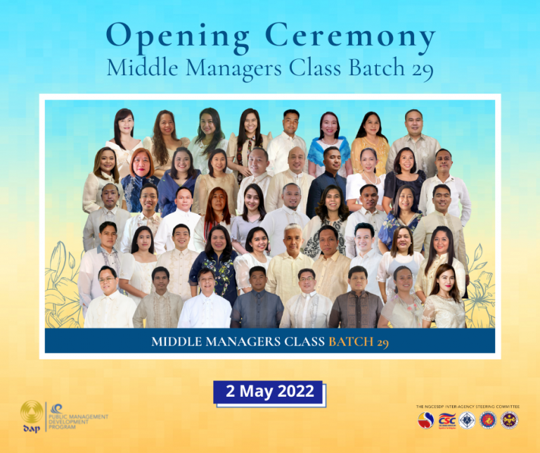 PMDP OPENS THE 29TH BATCH OF THE MIDDLE MANAGERS CLASS – PUBLIC ...