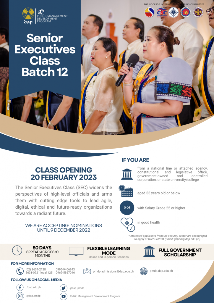 Call for Nominations: Senior Executives Class Batch 12 – PUBLIC ...